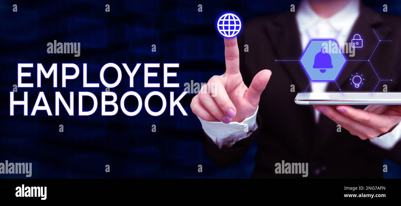 Sign Displaying Employee Handbook Concept Meaning Document That Contains An Operating