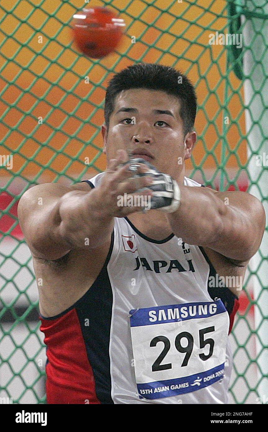 Japan's Hiroaki Doi competes in the final of the Men's Hammer at the ...