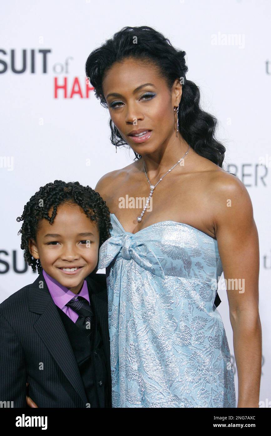 Actress Jada Pinkett Smith, right, and son Jaden Smith arrive at the ...