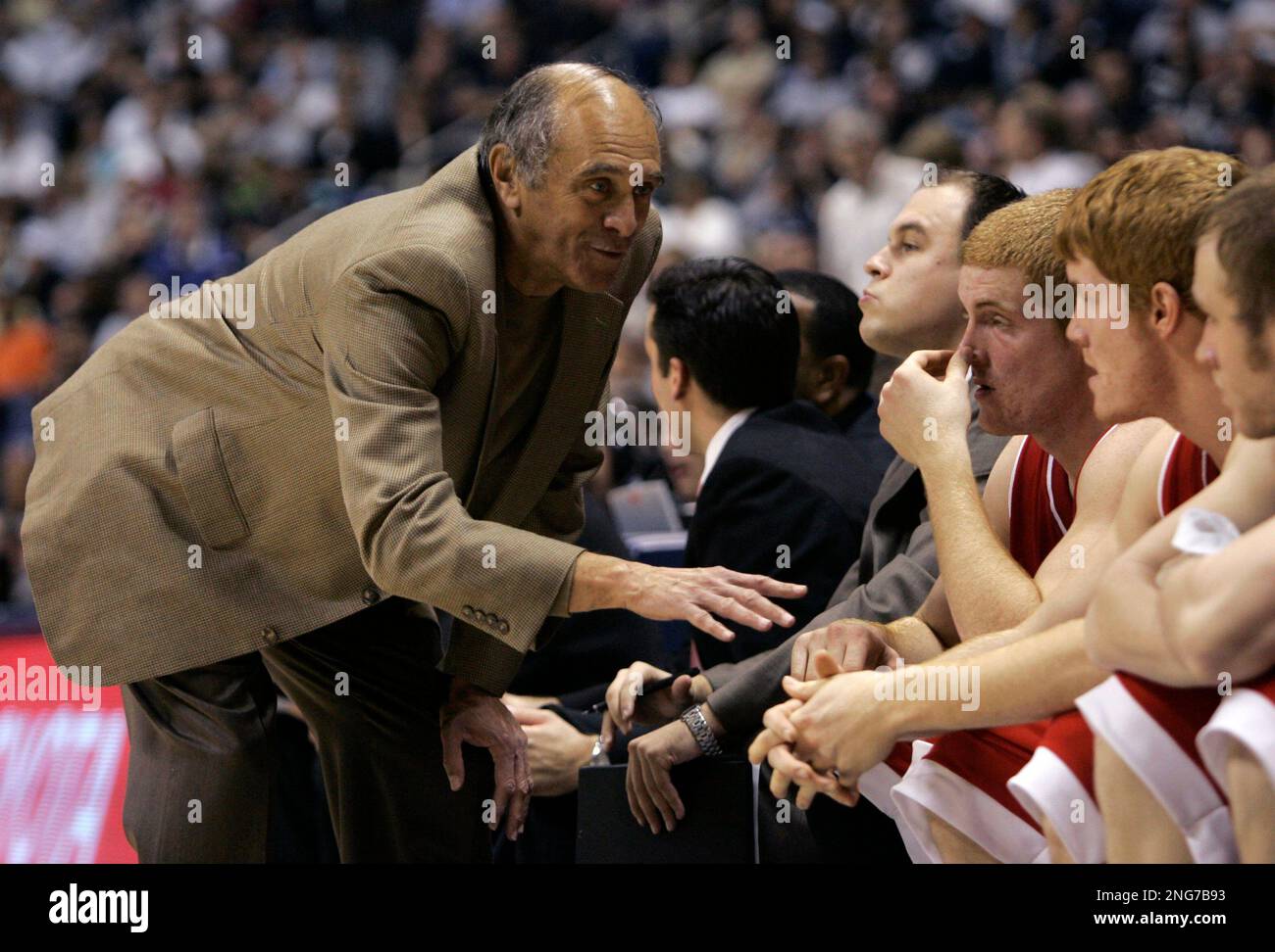 Miami (Ohio) head coach Charlie Coles instructs his players during a ...