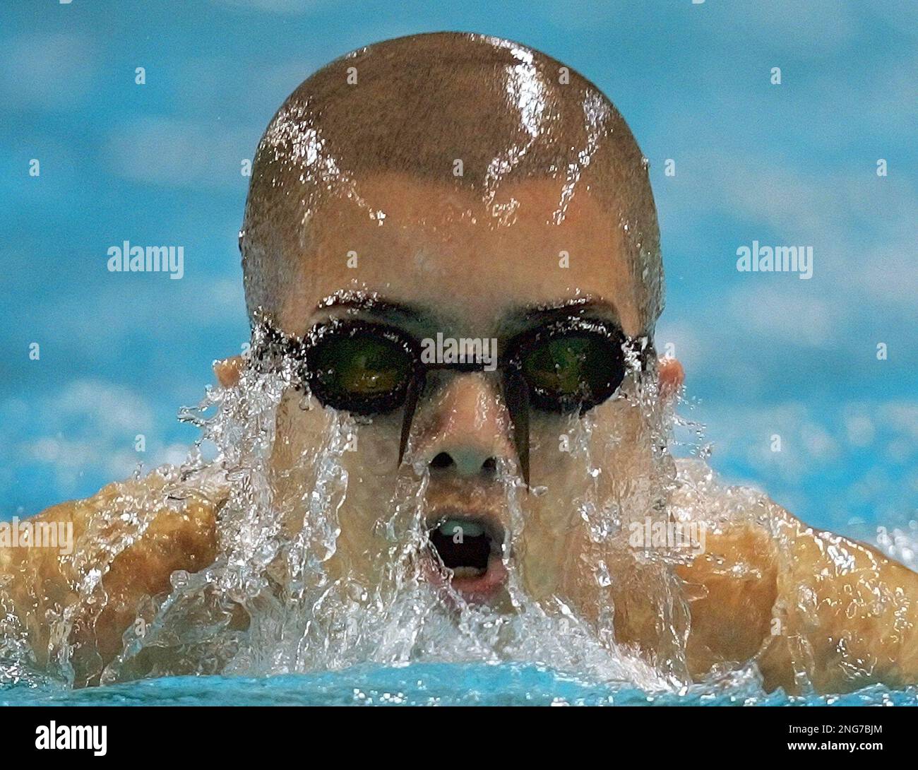 10 year-old Iraqi Ali Adnan Amir competes in a Men's 200m individual ...