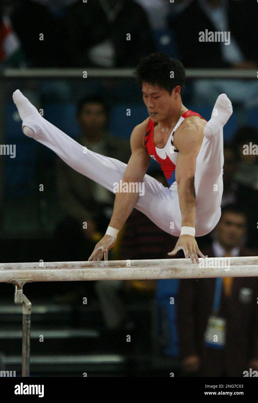 Kim Dae-eun of South Korea performs during the Asian Games Gymnastics ...