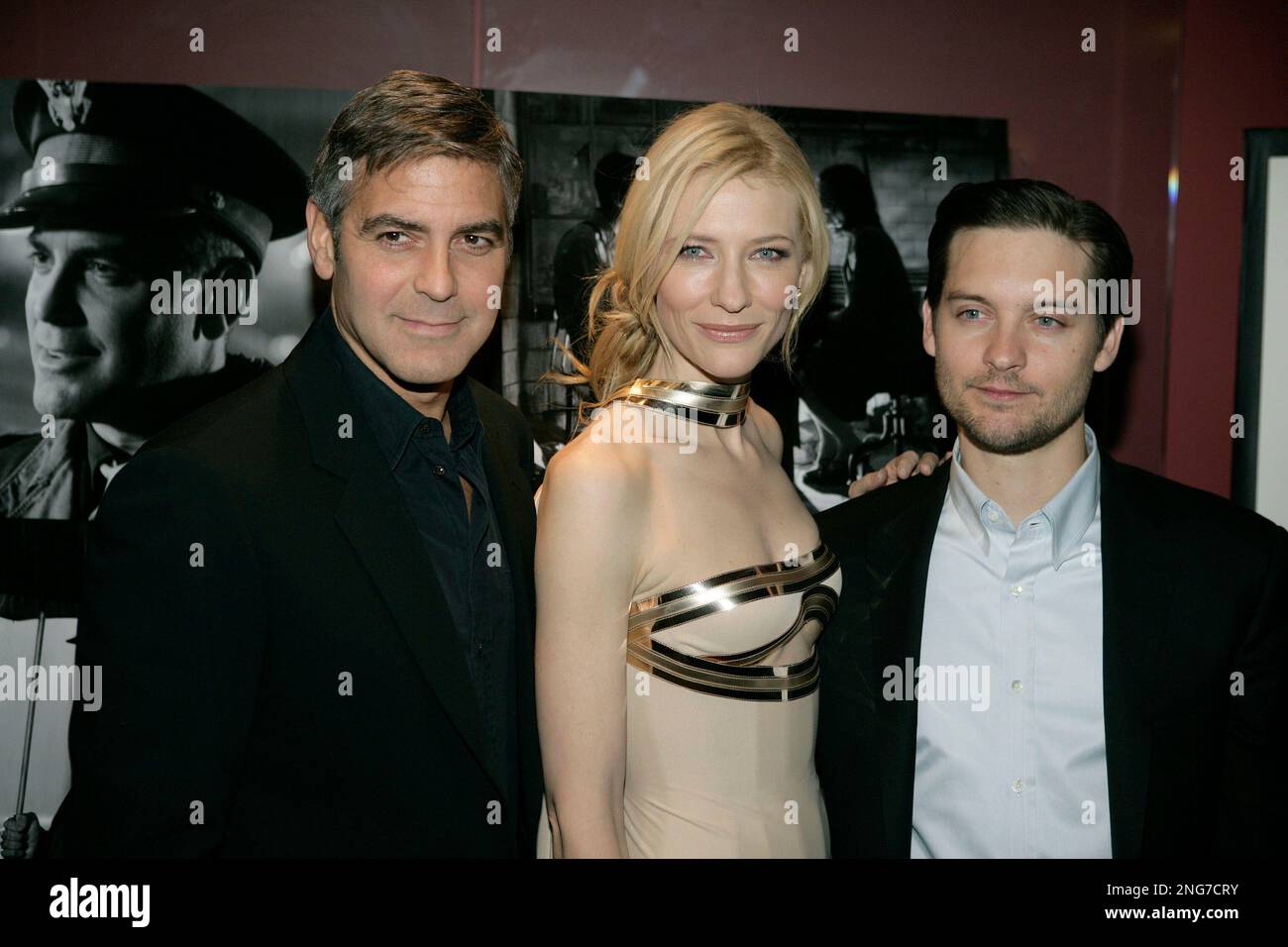 Actors George Clooney, left, Cate Blanchett, center, and Tobey Maguire ...