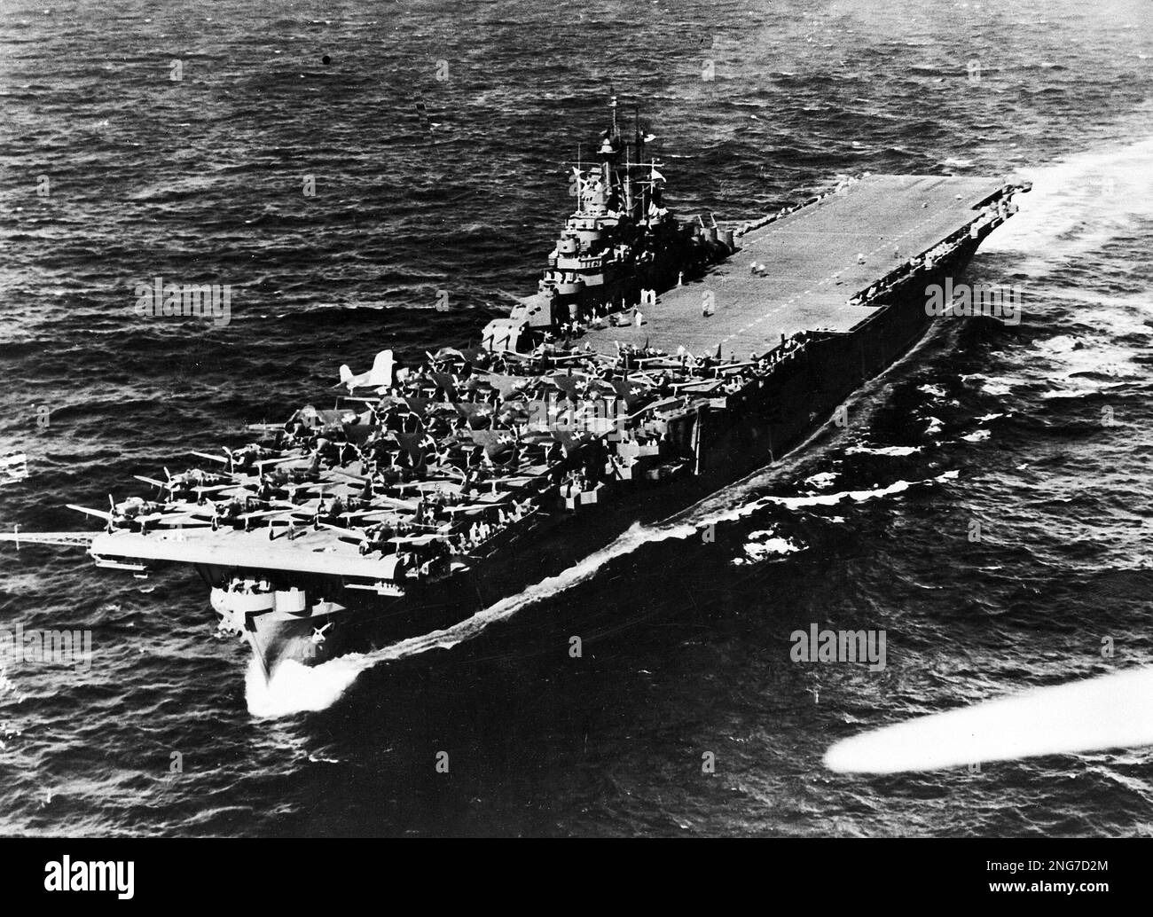 U.S.S. Intrepid is shown in this file photo dated July 23, 1945. Ship's ...