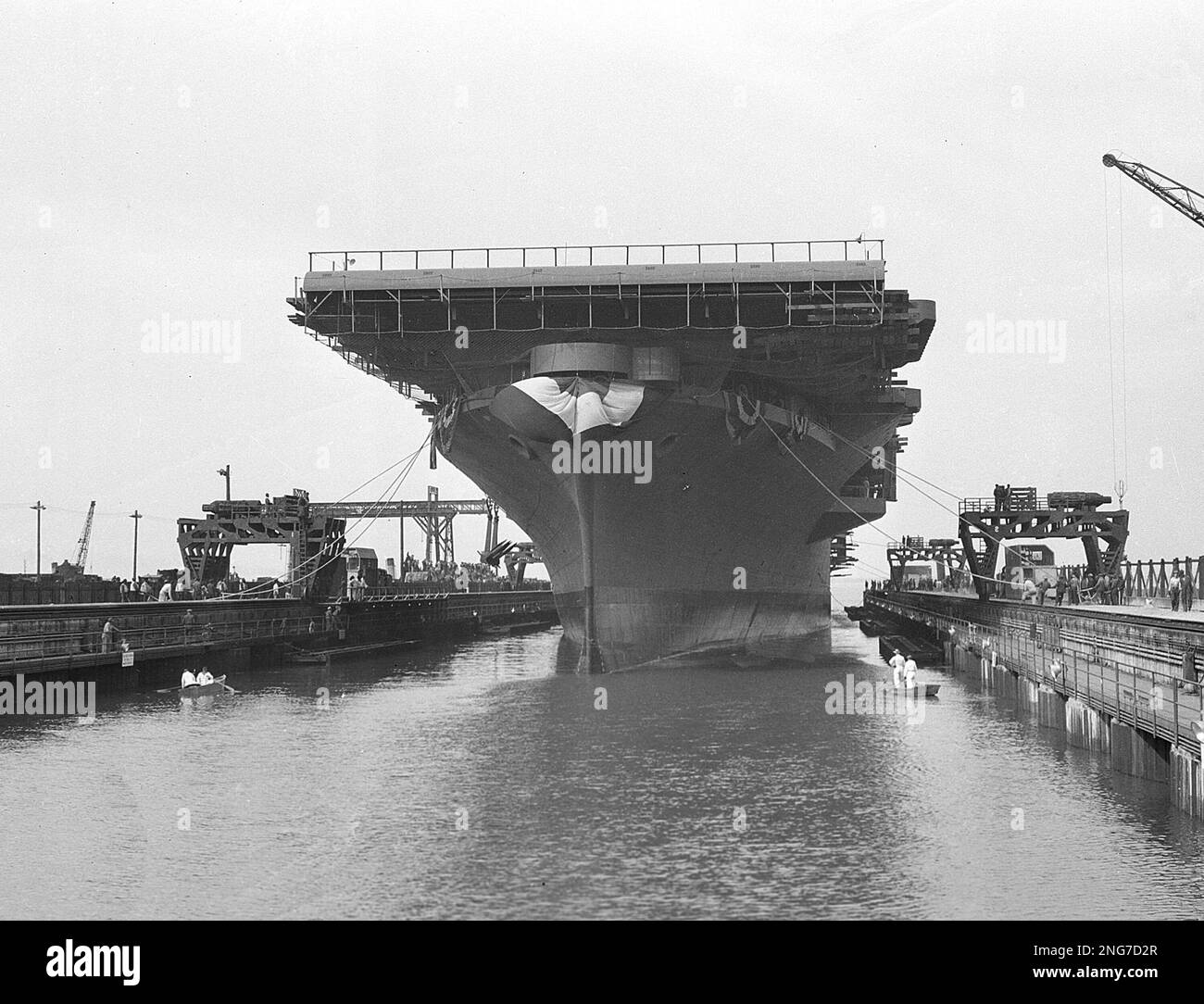 The Intrepid, the third giant aircraft carrier built at the Newport ...