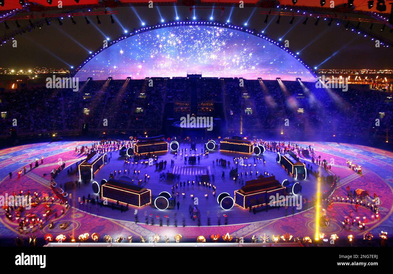 General view of the Opening Ceremony of the 15th Asian Games in Doha ...