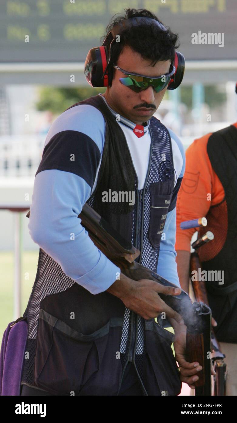 Indian Asian Games medal hopeful Rajyavardhan Singh Rathore practices ...