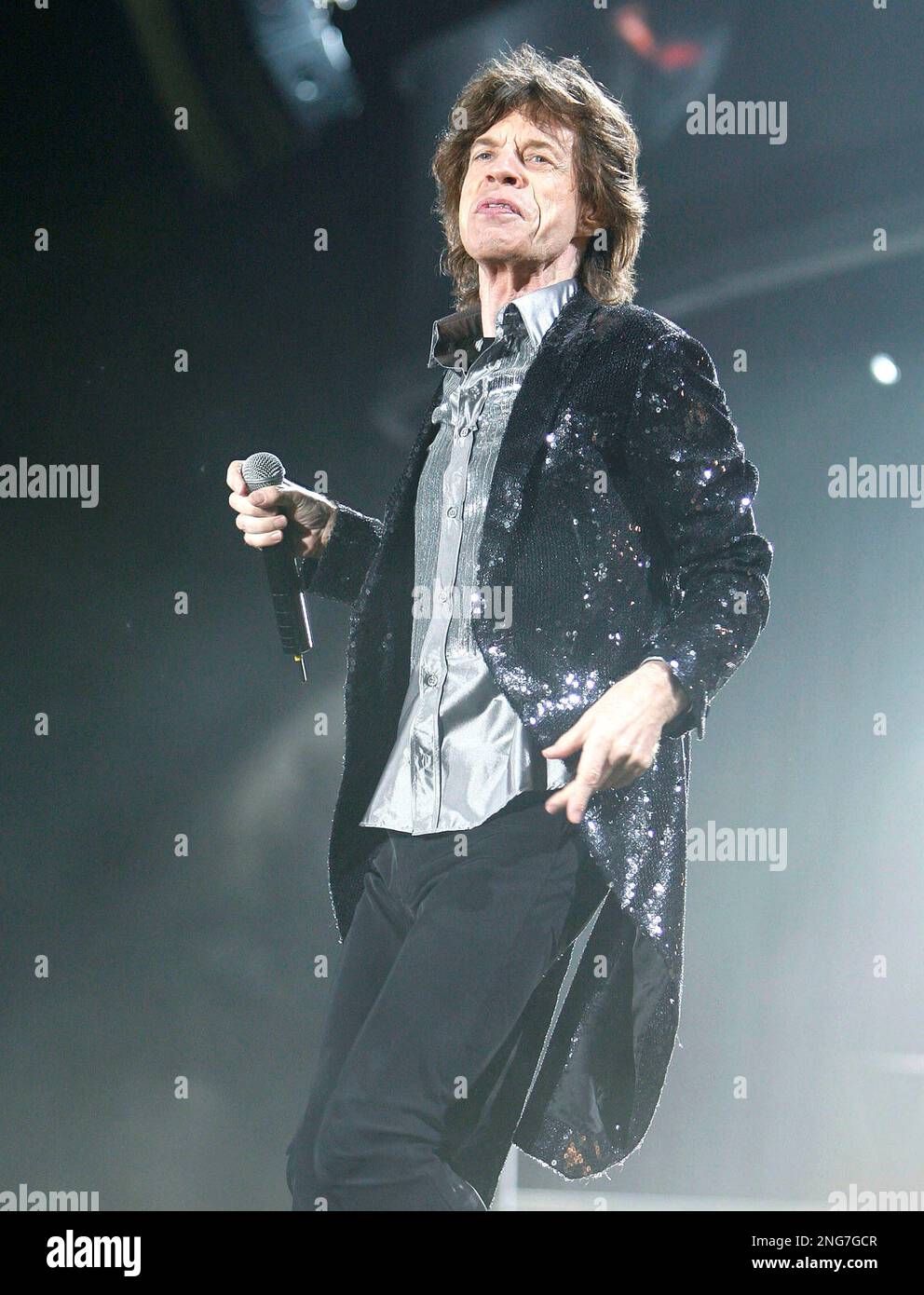 Mick Jagger performs during the Rolling Stones' concert at Dodger ...