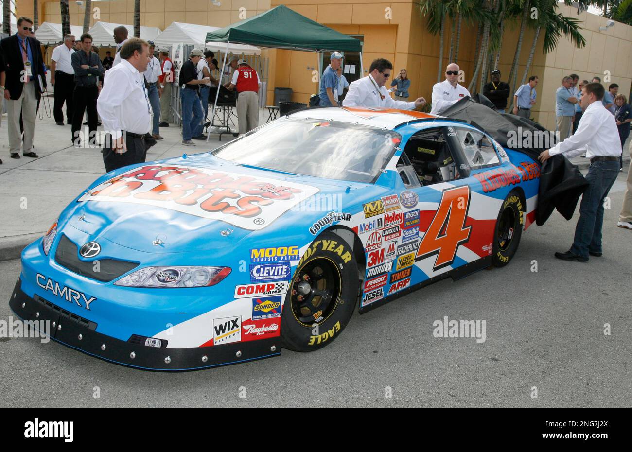 Busch Series driver Auggie Vidovich, right, unveils his new Toyota ...