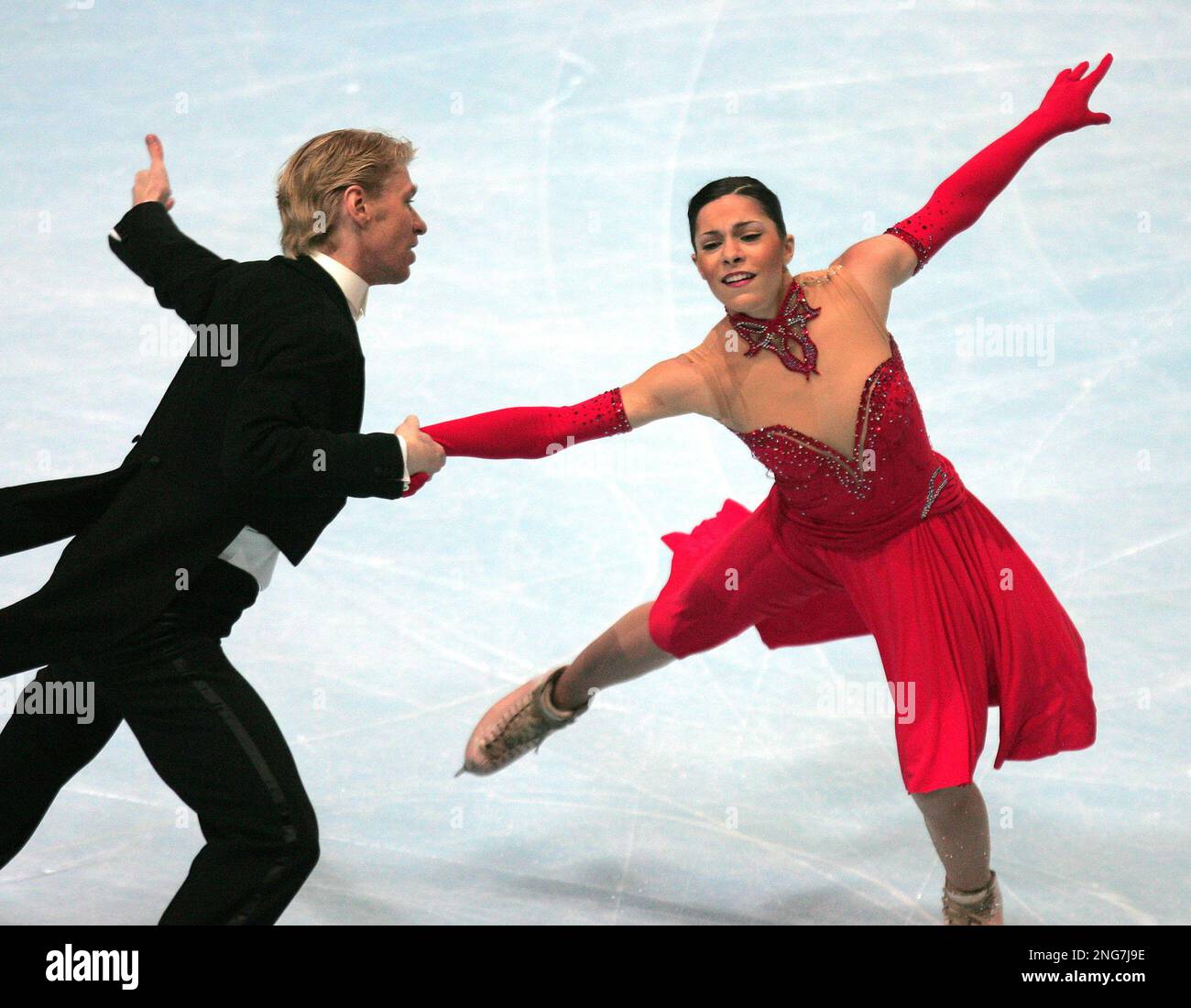 France's Olivier Schoenfelder, left, and Isabelle Delobel perform ...