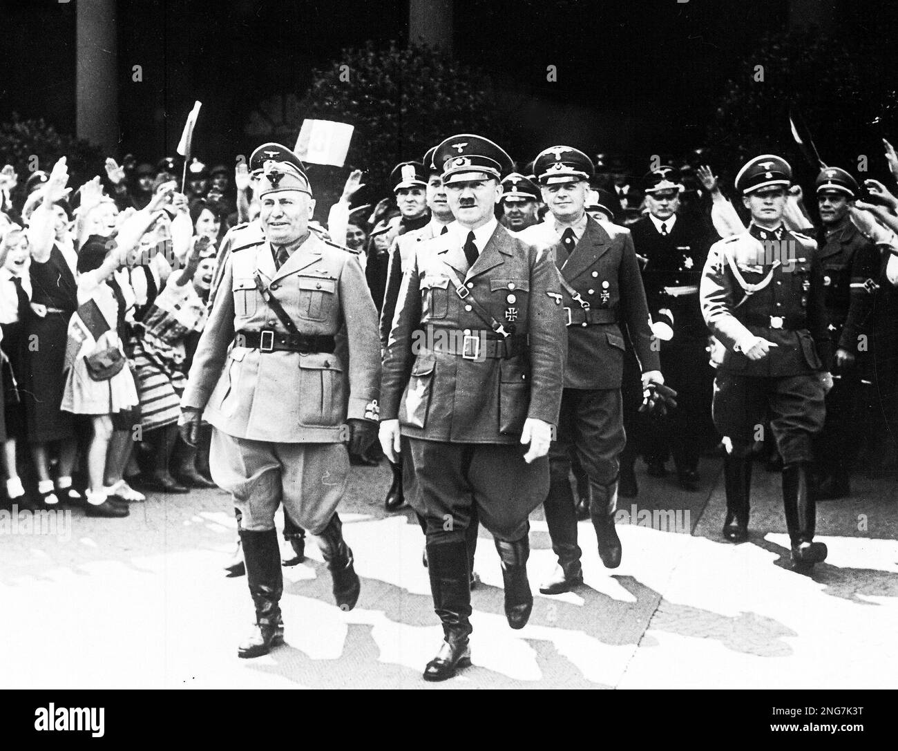 German dictator Adolf Hitler, right, and Italian dictator Benito ...