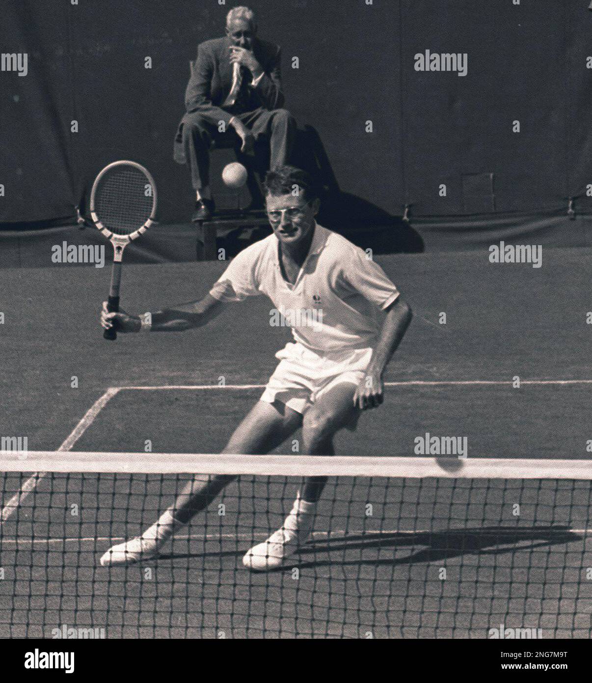 Hamilton "Ham" Richardson is shown in action at the National Tennis ...
