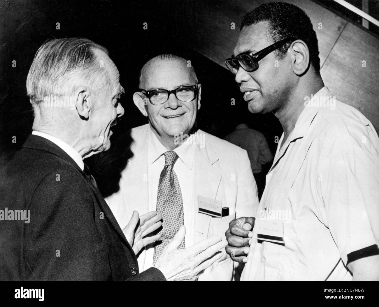 A 1972 photo shows Dr. Eugene Carson Blake, center, head of the WCC ...