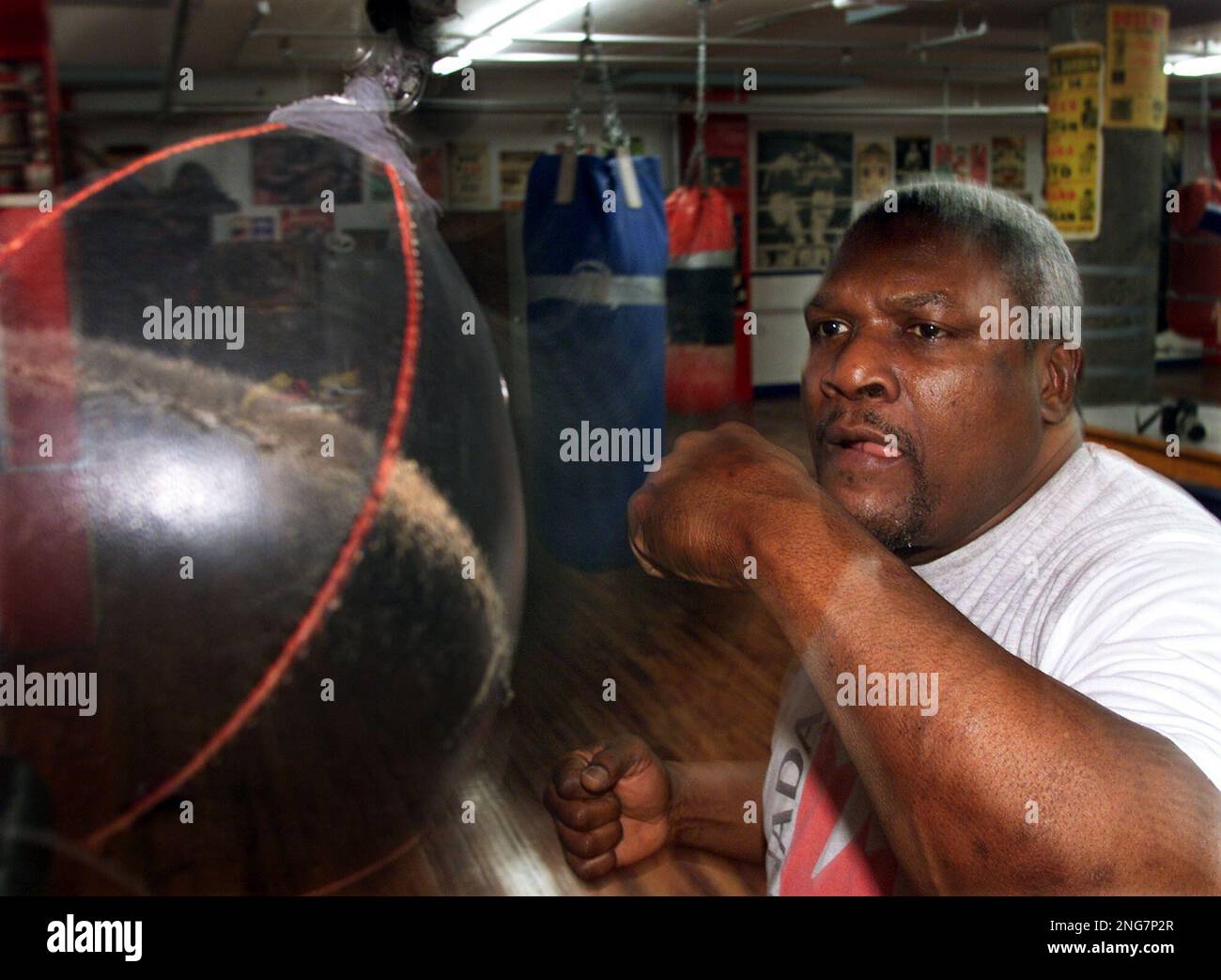 FILE - Canadian heavyweight champion Trevor Berbick at his gym in ...