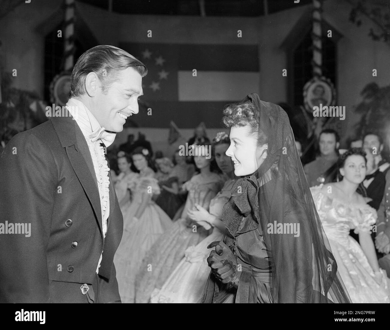 Scene from film version of "Gone with the wind" showing Clark Gable as Rhett Butler and Vivien ...