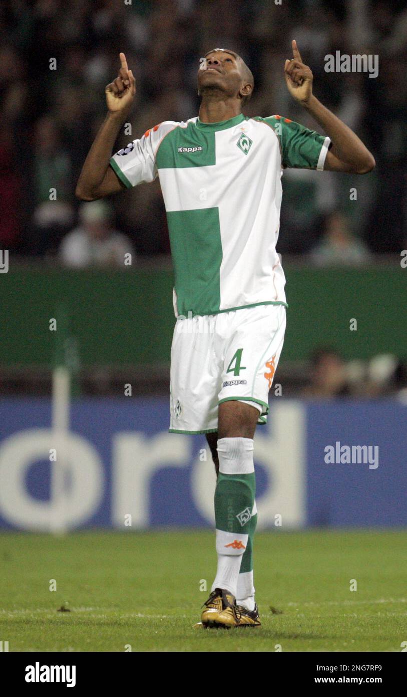Bremen's Naldo from Brazil gestures during the UEFA Champions League ...