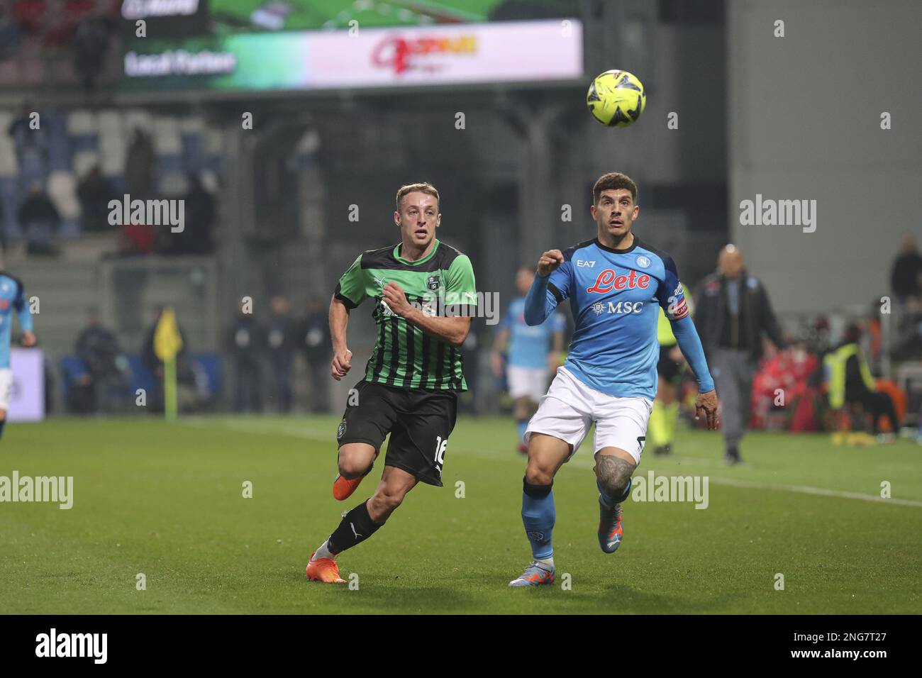 MAPEI Stadium, Reggio Emilia, Italy, February 17, 2023, Giovanni Di Lorenzo (Napoli) takes the ...