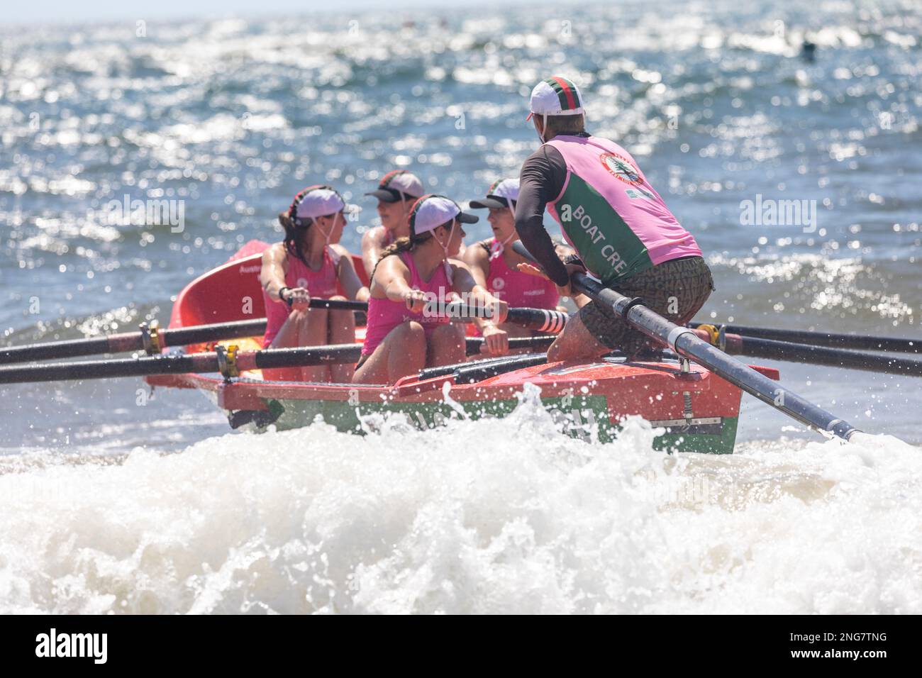 Sydney,Australia Surfboat racing carnival, womens Avalon Beach team ...