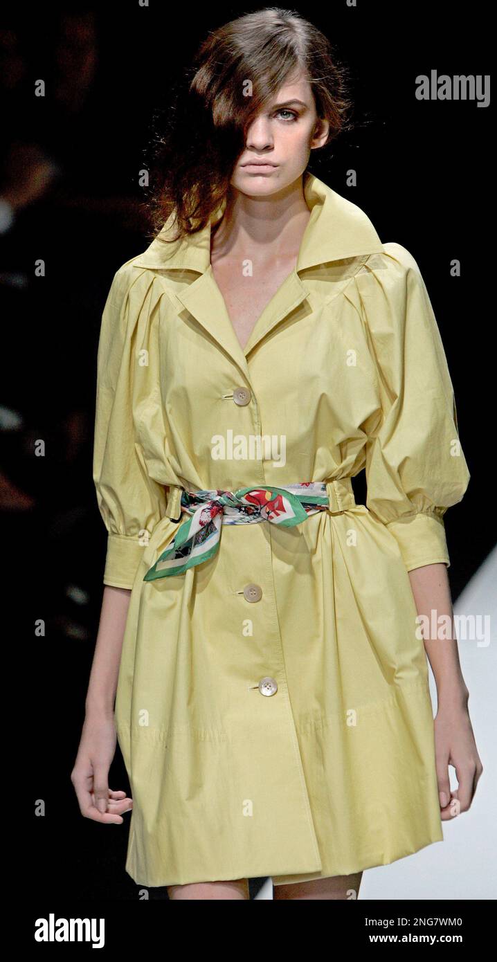A model presents an ensemble designed by Japanese fashion designer Yuki ...