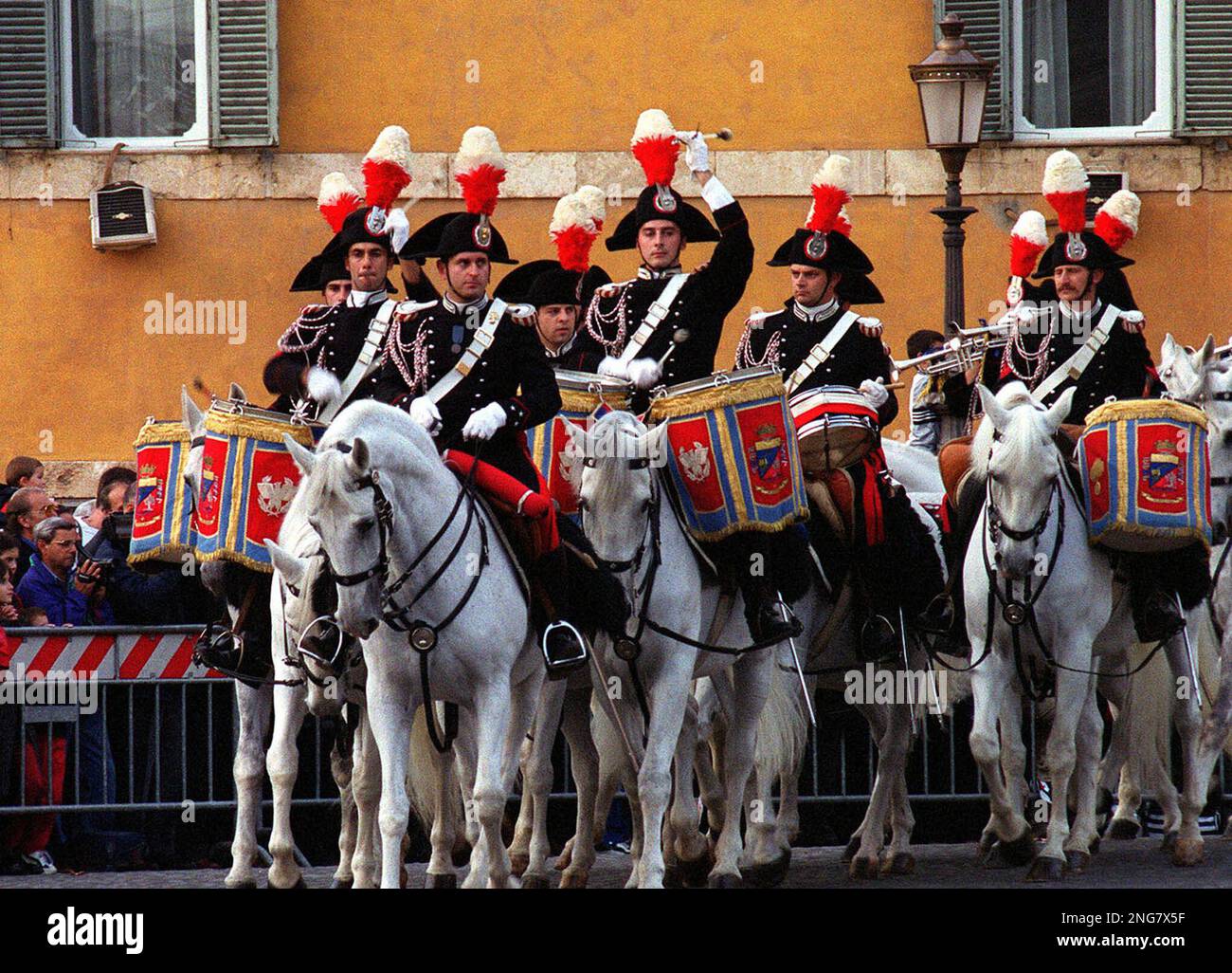FILE--The Italian Carabinieri mounted band on parade outside Quirinale ...