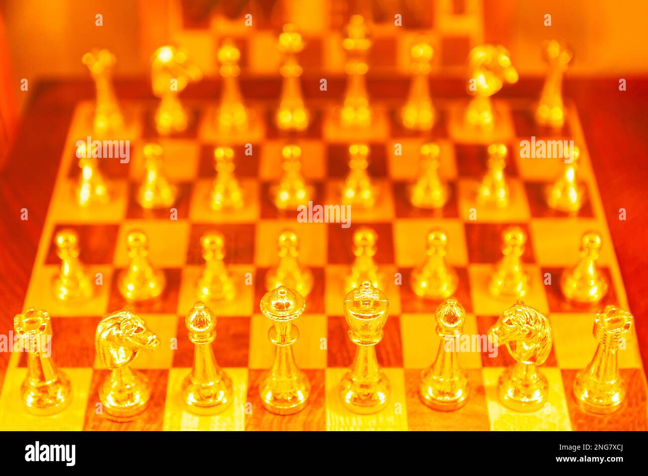 Chess board with golden chess . Intellectual game for two Stock Photo ...