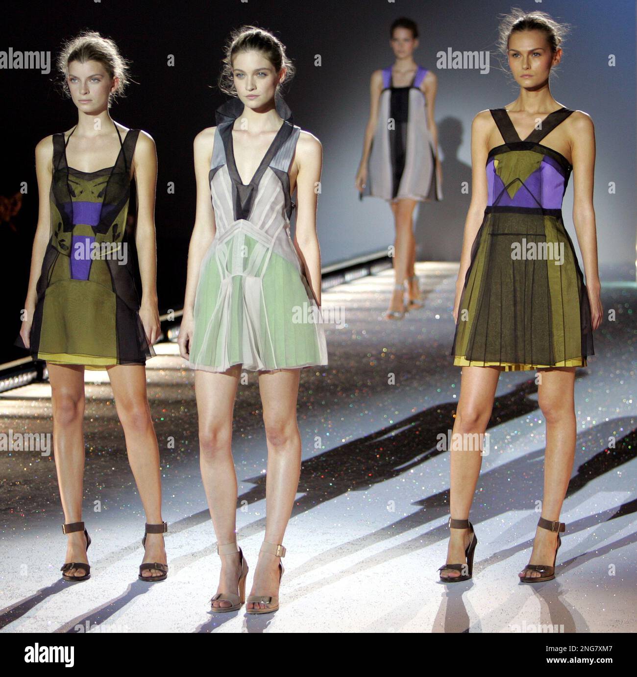 Models present creation by Turkish-Cypriot-born designer Hussein ...