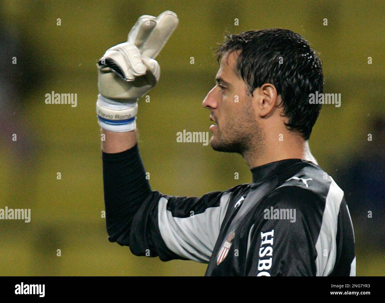 AS Monaco goalkeeper Flavio Roma, reacts during the French Ligue One ...