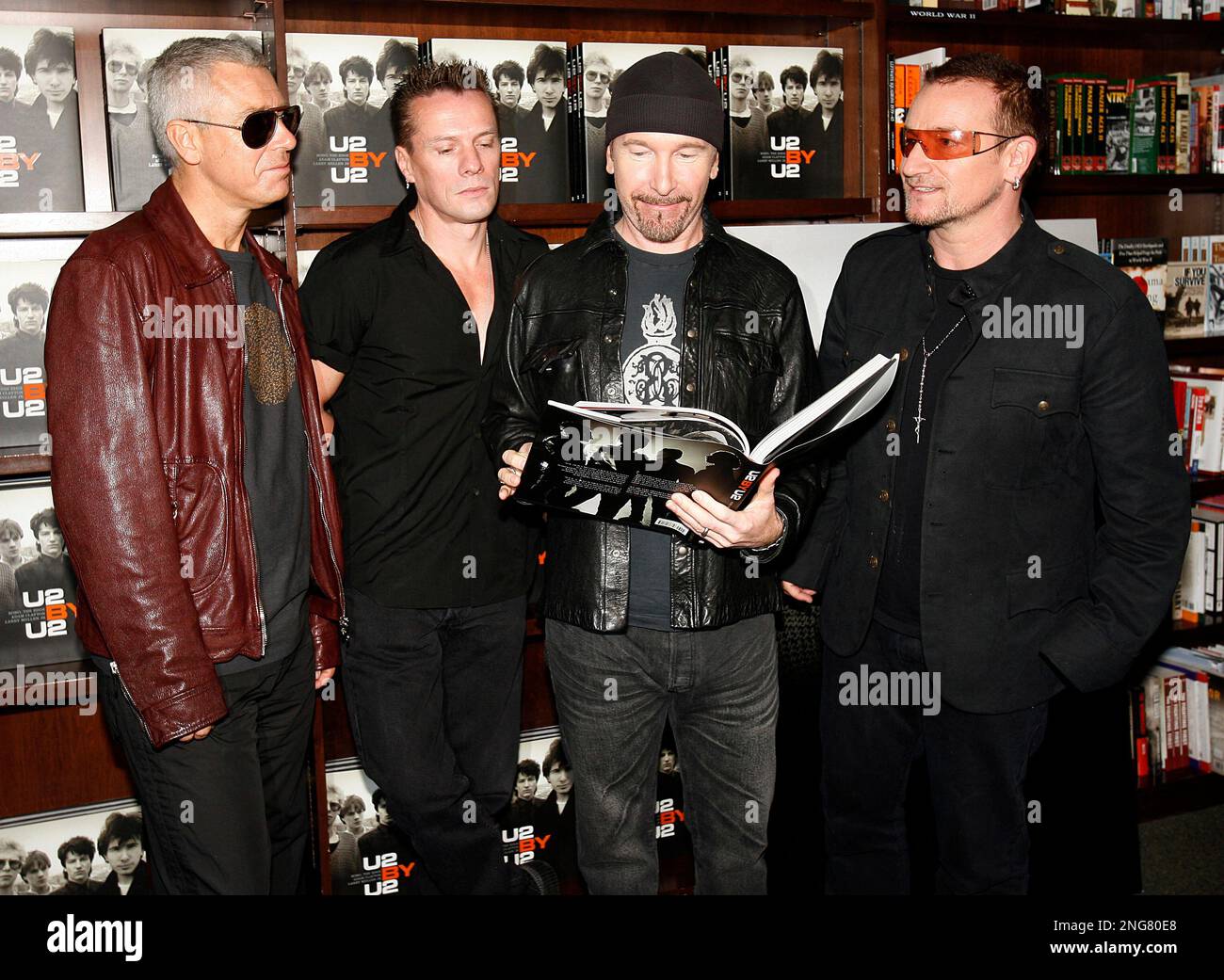 The rock band U2, left to right, Adam Clayton, Larry Mullen Jr., The ...