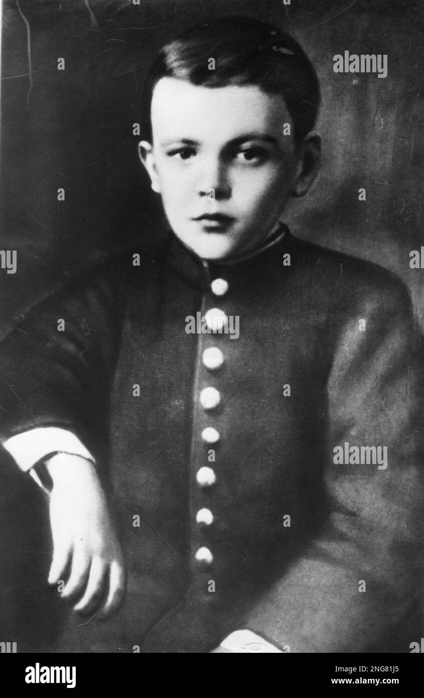 Portrait of Vladimir Ilyich Lenin at the age of eight, 1878. A family ...
