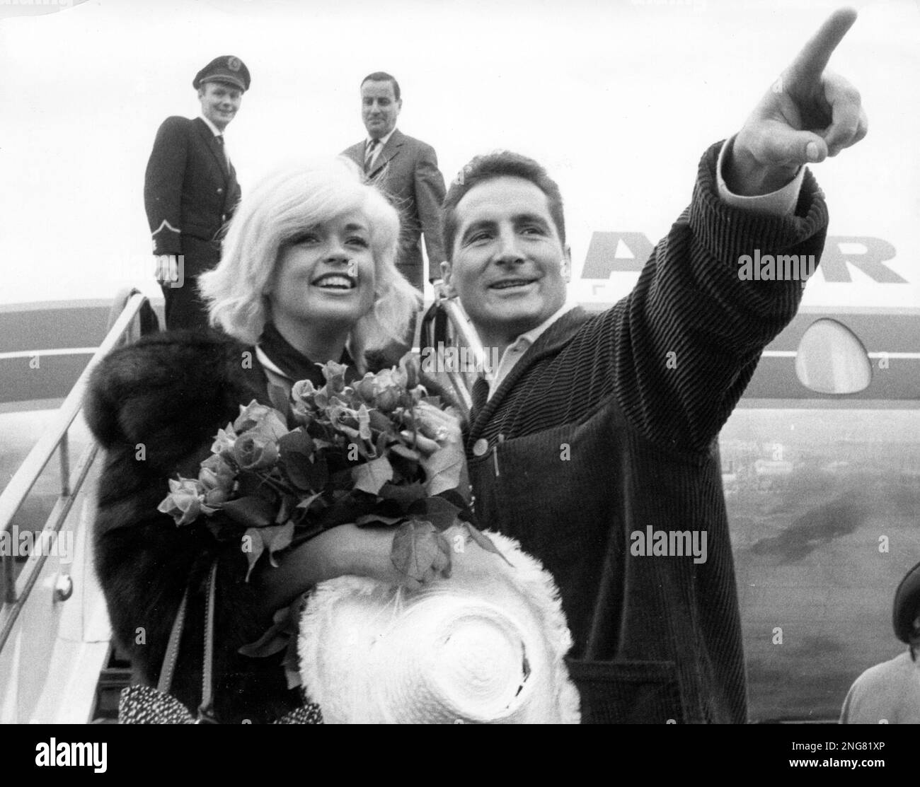 US movie star Jayne Mansfield arrives in Hamburg, Germany, for the ...