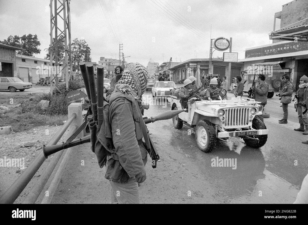 A Palestinian guerilla, armed with rocket propelled grenade (RPG ...