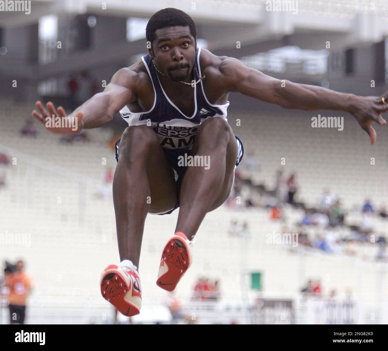 Jadel Gregorio of Brazil performs in the triple jump event during the ...