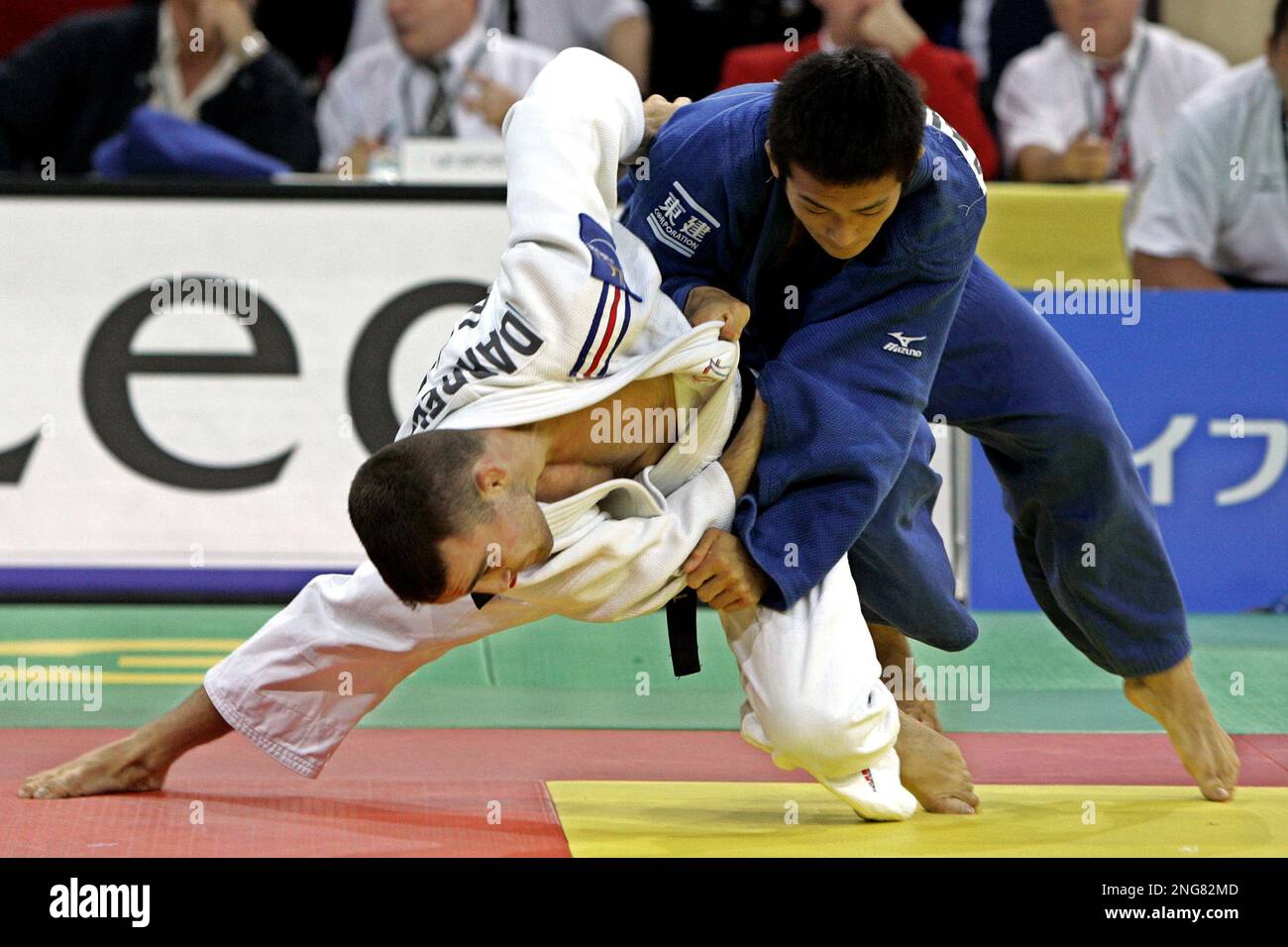 France's Benjamin Dardelet, left, and Kiroyuki Akimoto of Japan during ...