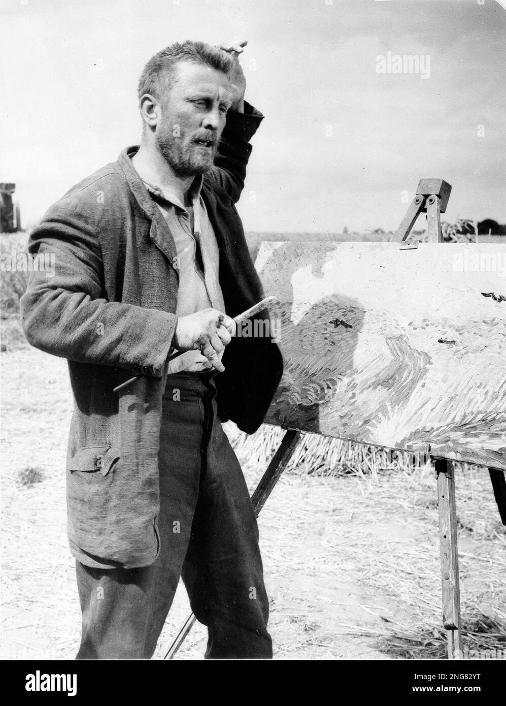 Actor Kirk Douglas as Vincent Van Gogh in the film "Lust For Life" on ...
