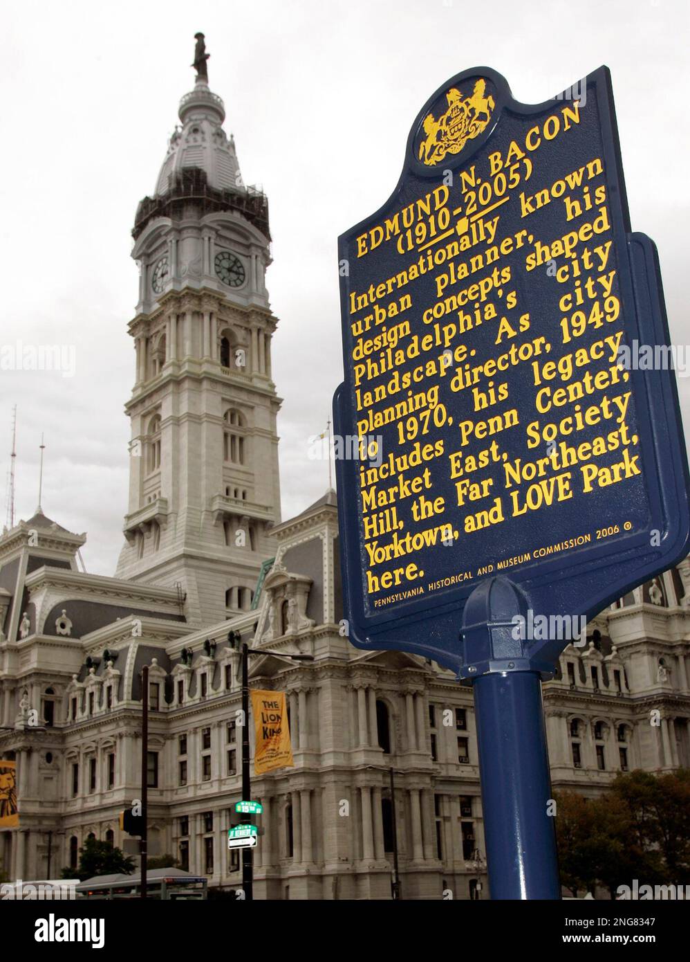 A state historical marker honoring the late city planner Edmund Bacon ...