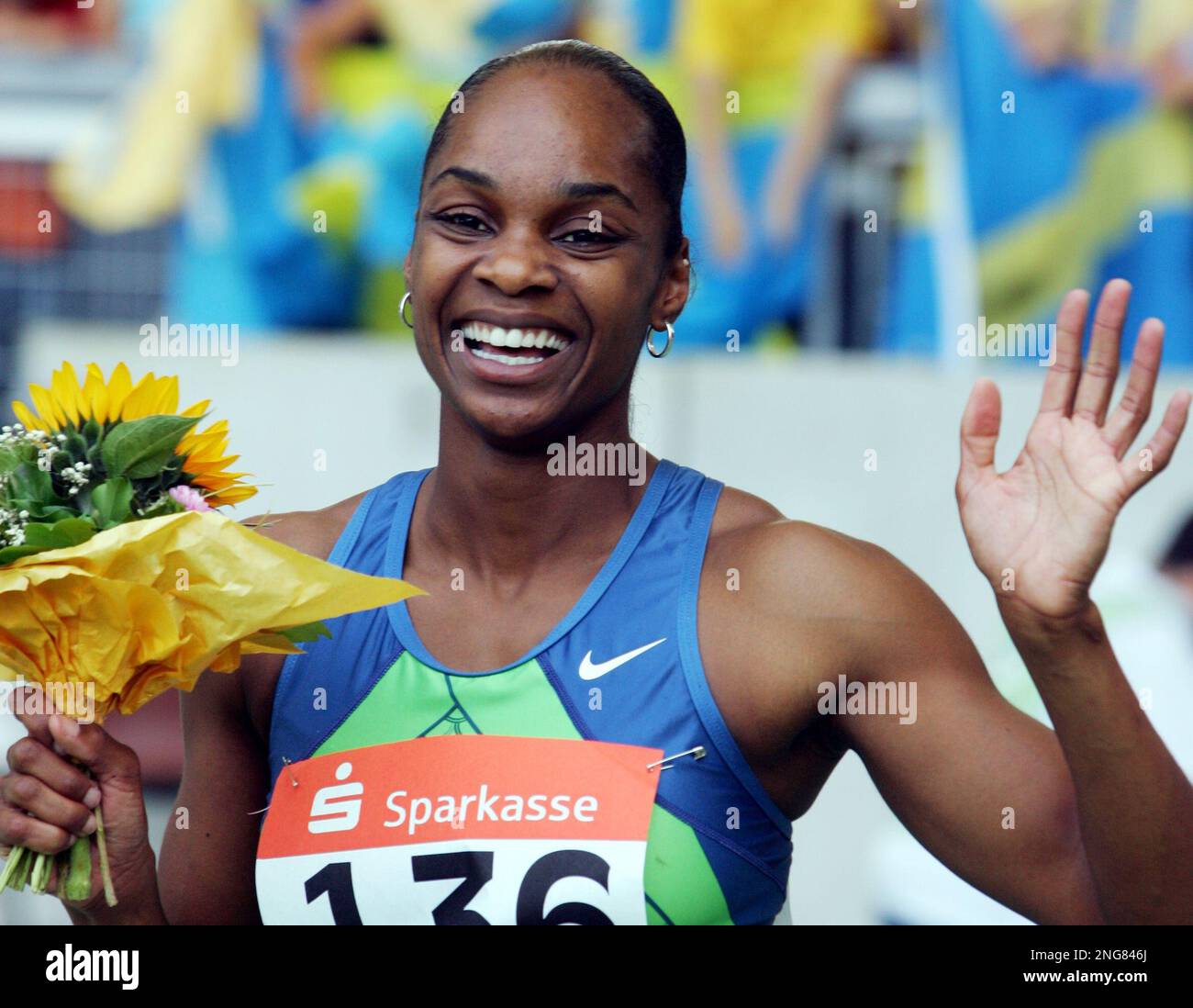 United States' Michelle Perry is all smiles after she won the Women's ...