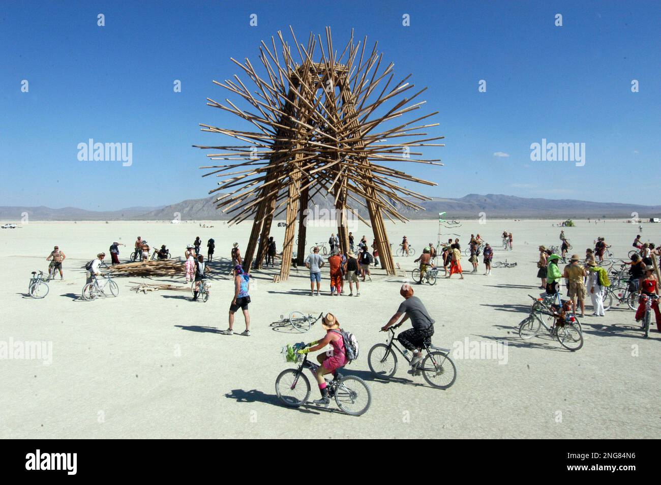 An art installation called Bamboo Spire, A 50-foot tall bamboo ...