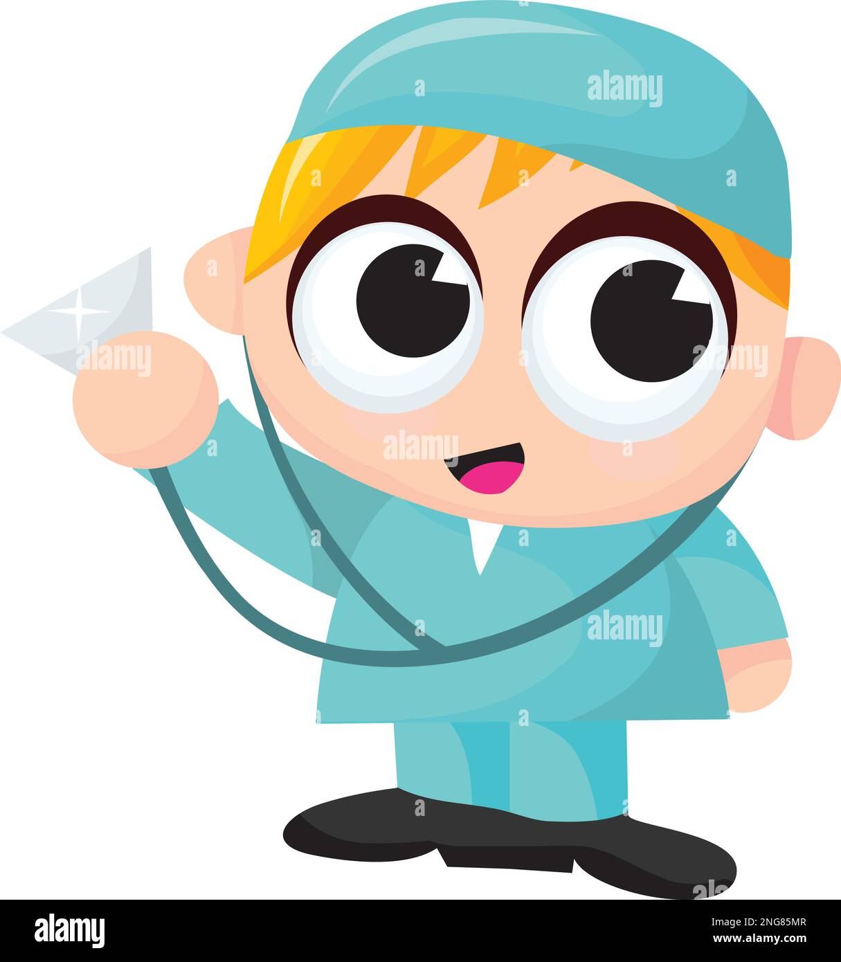 A cartoon vector illustration of a cute blonde male doctor Stock Vector ...