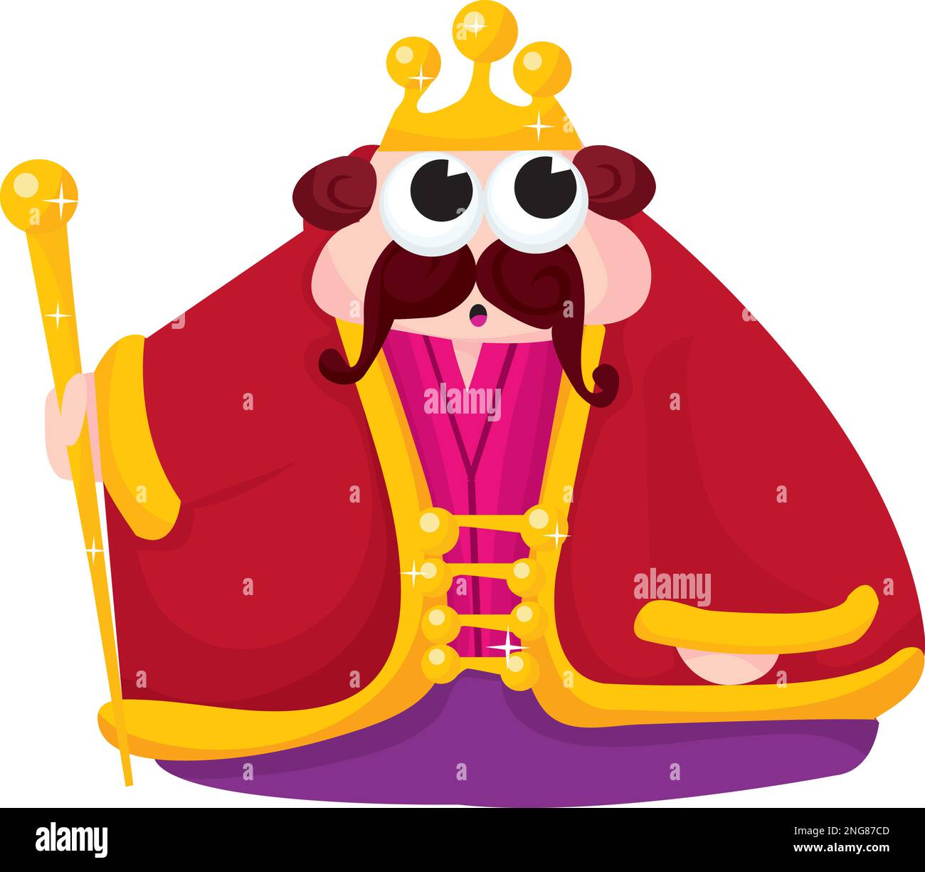 A cartoon vector illustration of a fat regal king Stock Vector Image ...
