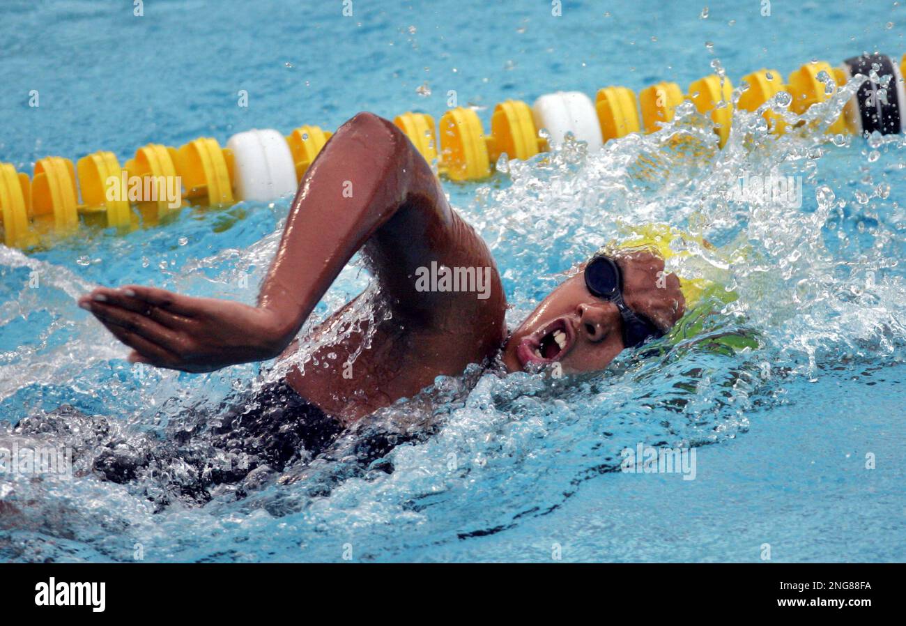 India's Surabhi Tipre swims her way to gold in the 800 meters Freestyle for women, at the South ...