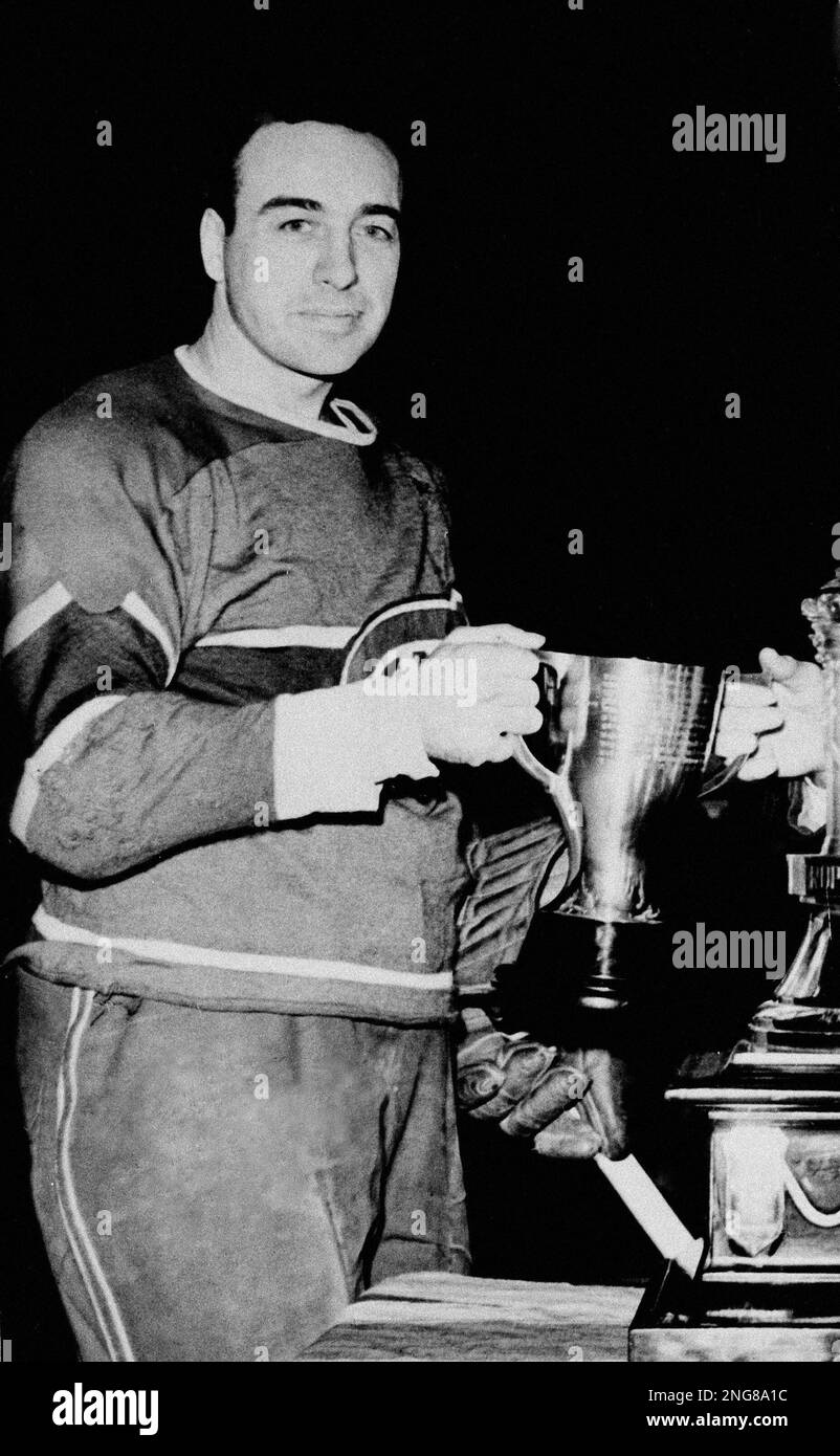 Montreal Canadien Capt. Hector "Toe" Blake poses with the Lady Byng ...