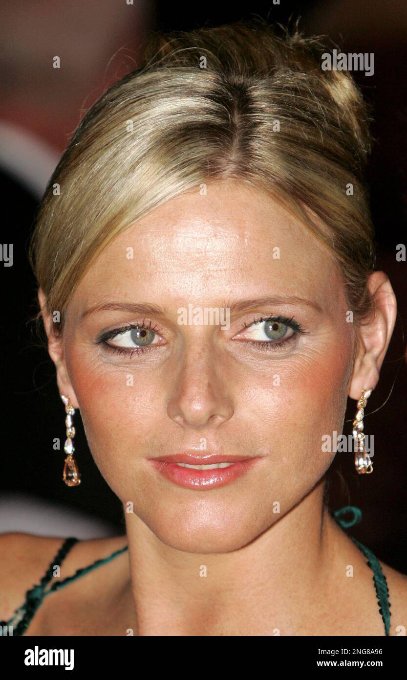 A guest of Prince Albert II of Monaco, Charlene Wittstock attends the ...