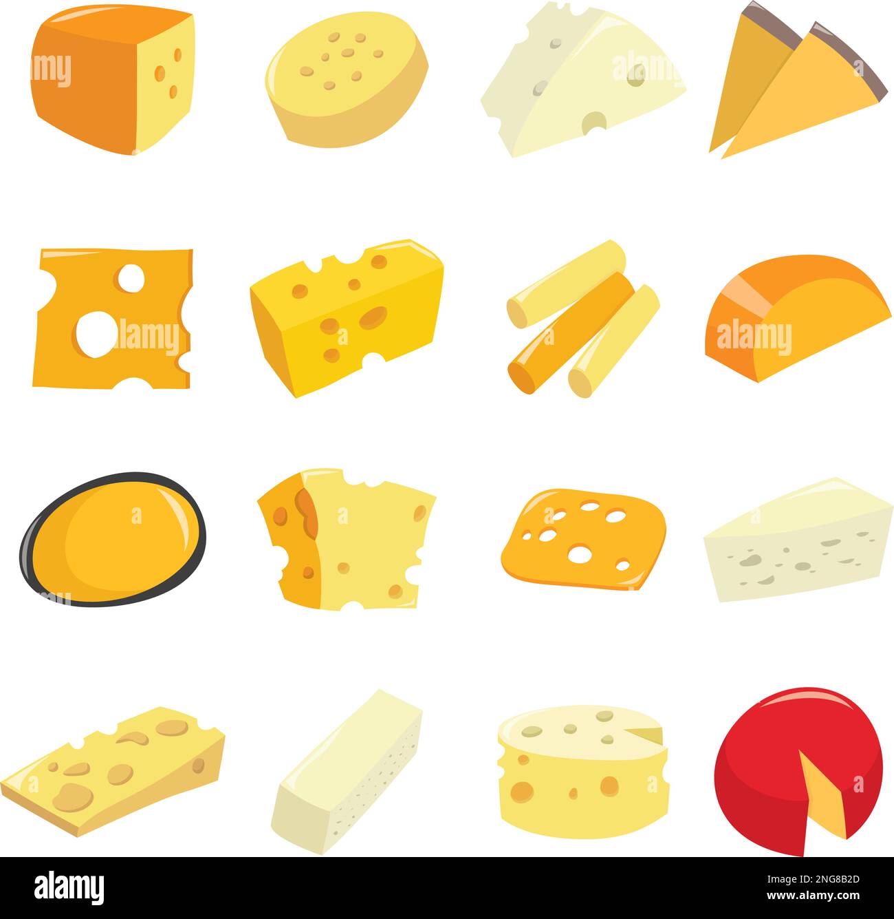 A cartoon vector illustration of various cheeses set Stock Vector Image ...