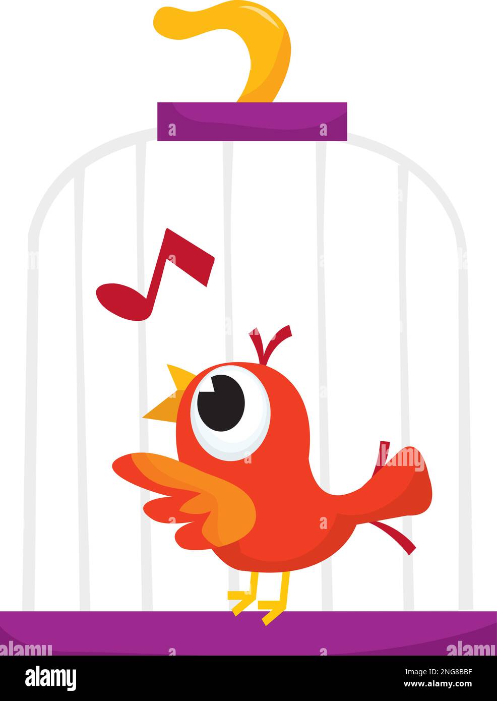 Singing song bird in its cage Stock Vector Image & Art - Alamy