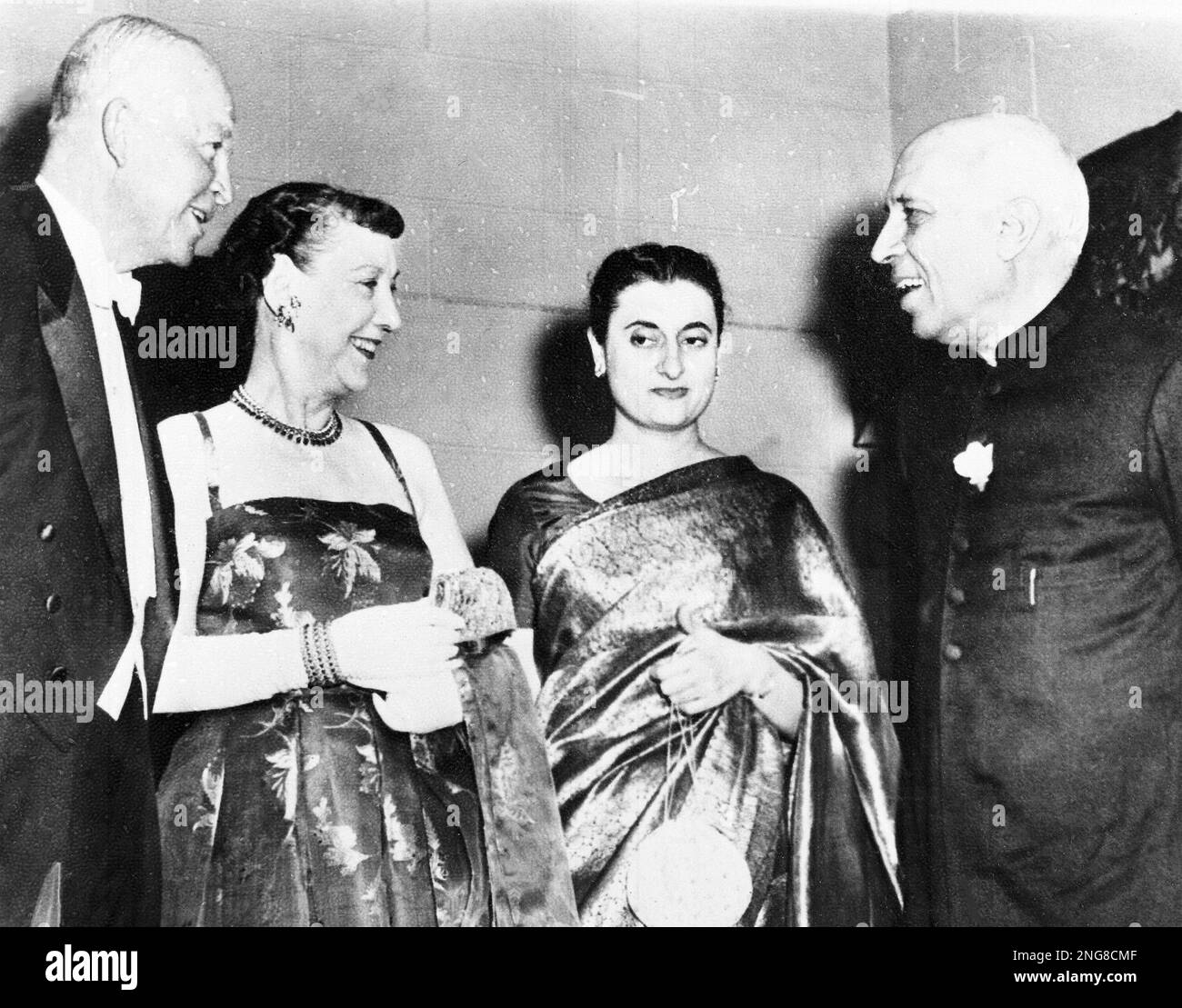 Indian Premier Jawaharlal Nehru, right, and his daughter Mrs. Indira ...