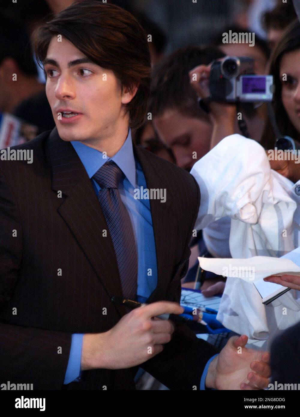 U.S. actor Brandon Routh, the new Superman, arrives in Leicester Square ...
