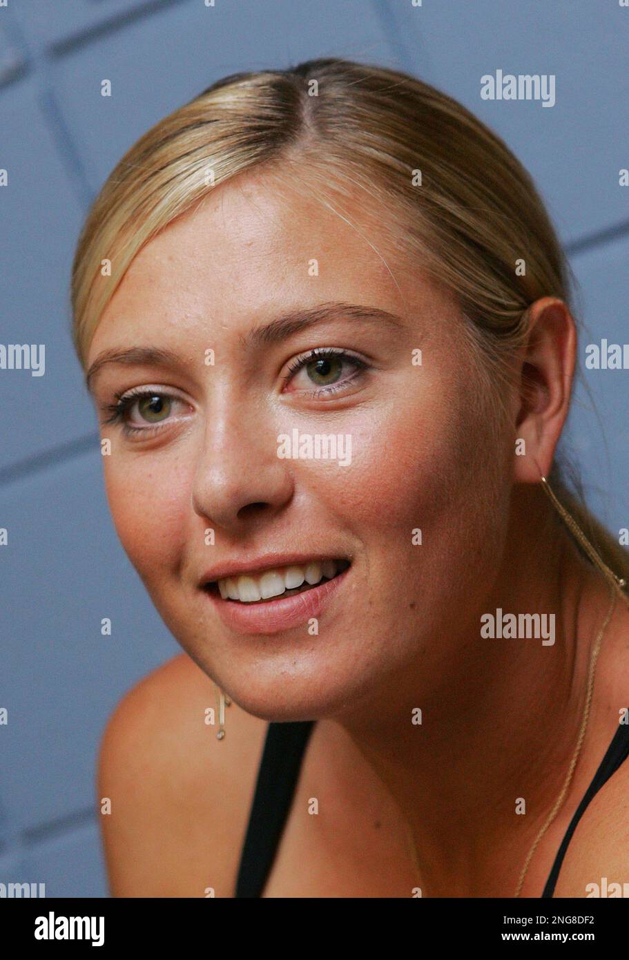 Tennis player Maria Sharapova, poses for a picture during the filming ...