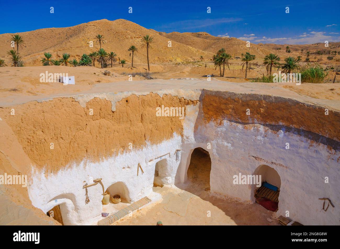 Traditional berber house near Matmata in Sahara Desert, Tunisia, Africa ...