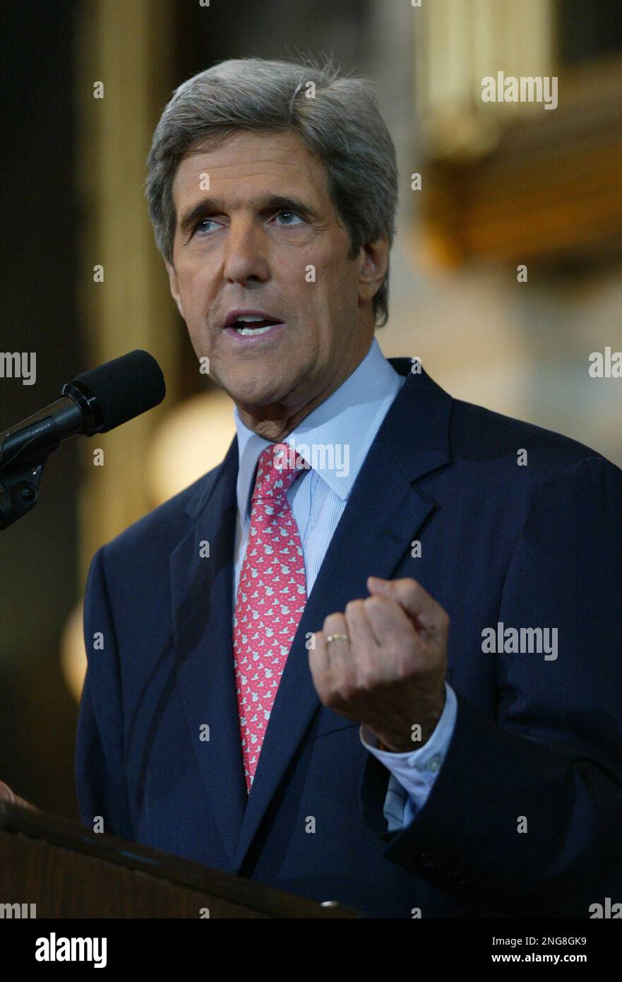 Sen. John Kerry, D-Mass., speaks at Faneuil Hall, Monday, June 26, 2006 ...