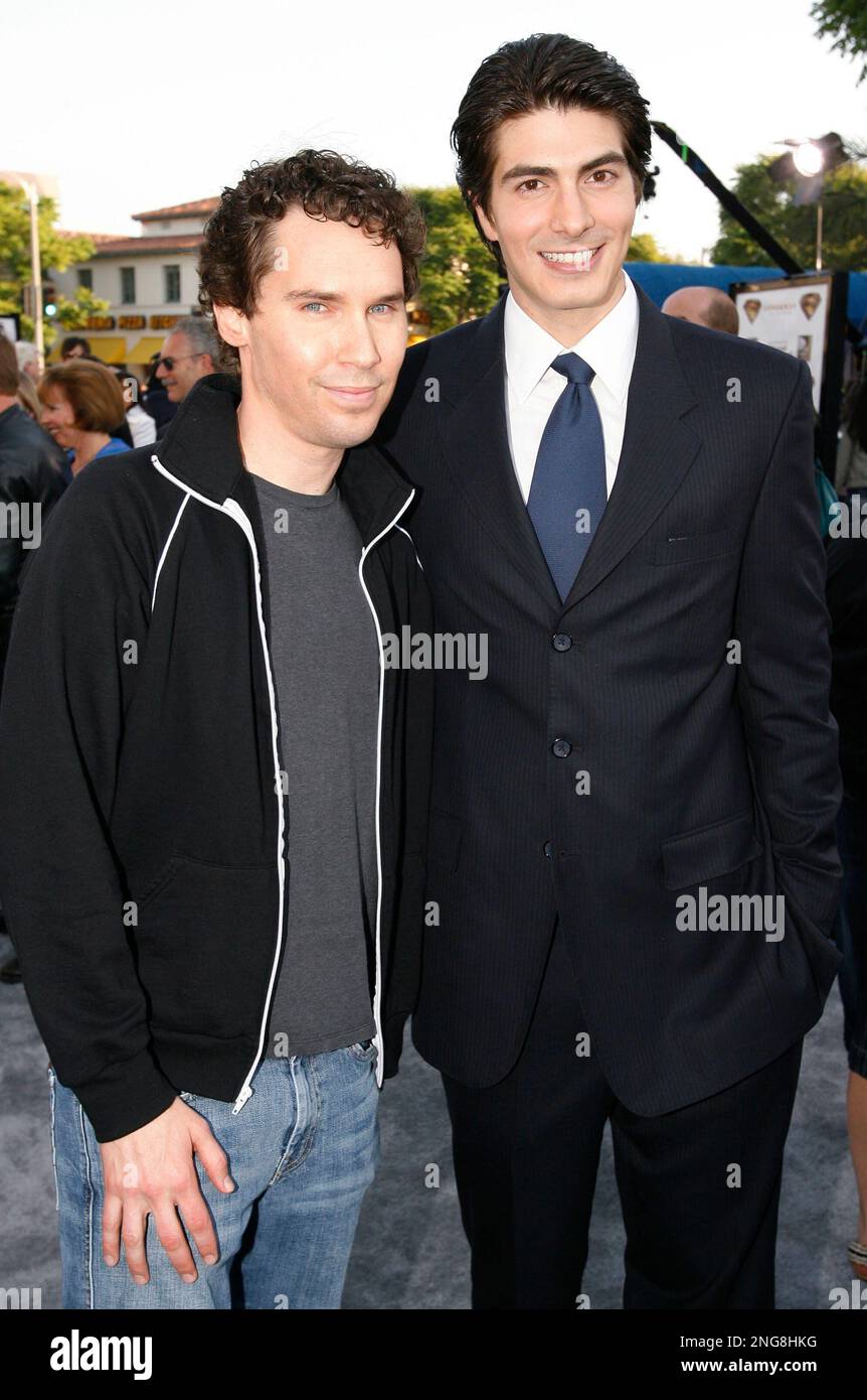 Director Bryan Singer, left, and actor Brandon Routh pose together at ...